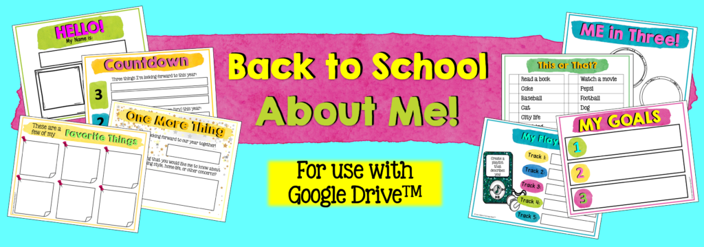 "About Me" Google Slides Digital Back to School Activity