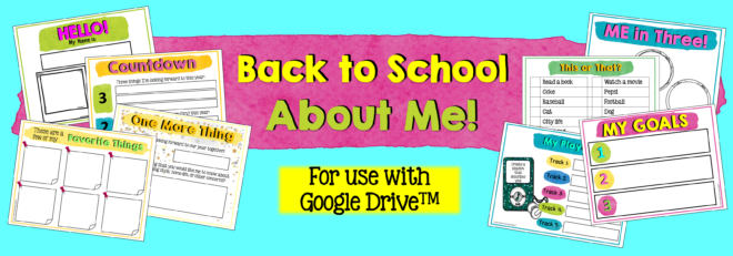 "About Me" Google Slides Digital Back to School Activity
