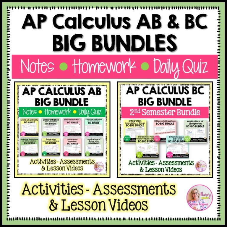 AP Calculus AB & BC Double Big Bundle Curriculum - Flamingo Math with ...