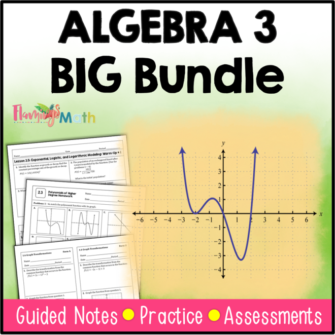 Algebra 3 Curriculum BIG Bundle - Flamingo Math with Jean Adams