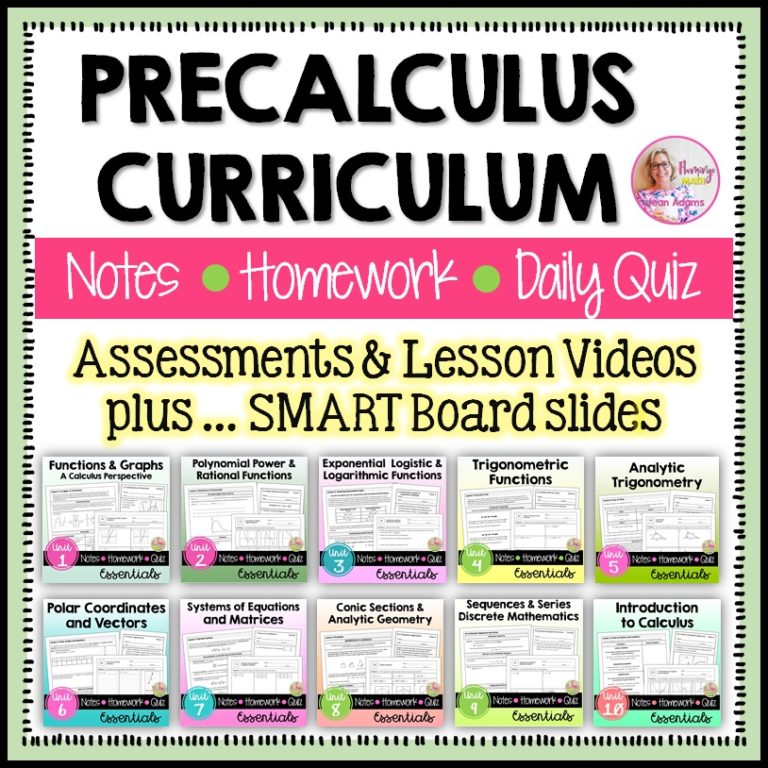 PreCalculus Curriculum plus SMART Board - Flamingo Math with Jean Adams