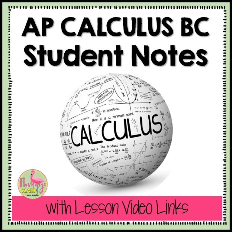 AP Calculus BC Student Notes with Video Lessons - Flamingo Math with ...