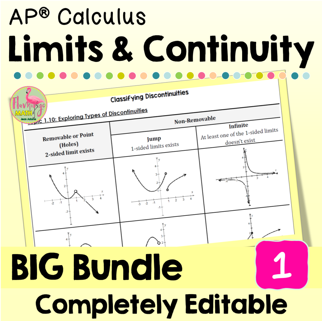 Limits and Continuity Big Bundle - Flamingo Math with Jean Adams