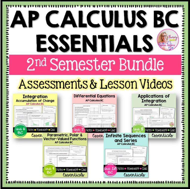 AP Calculus BC Essentials and Assessments Bundle (2nd Semester ...