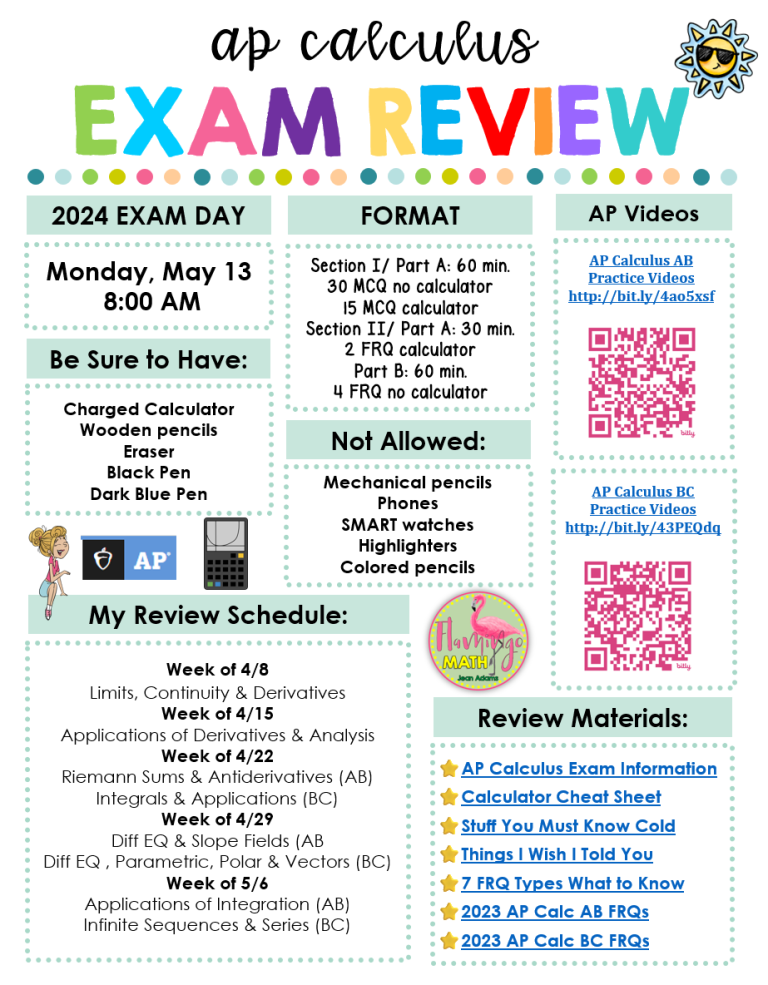 AP Calculus Exam Review - Flamingo Math with Jean Adams