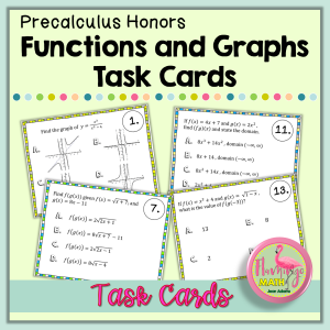 Functions and Graphs Task Cards Activity - Flamingo Math with Jean Adams