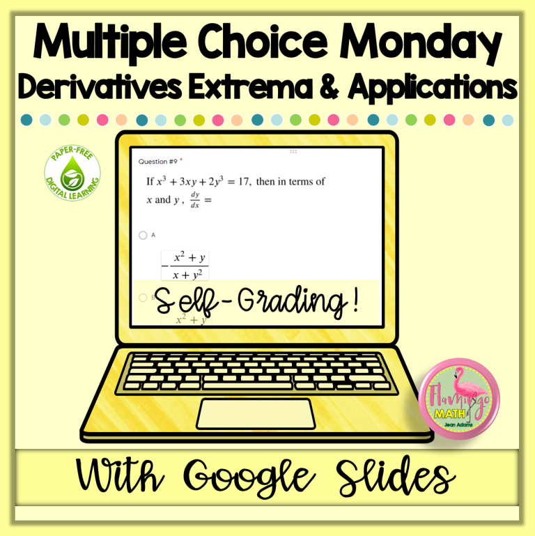 Multiple Choice Monday Derivatives Extrema and Applications Google ...