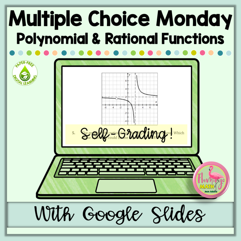 Polynomial and Rational Functions Multiple Choice Monday Google Edition ...