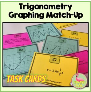 Trigonometry Graphing Match-Up Task Cards Activity - Flamingo Math with ...