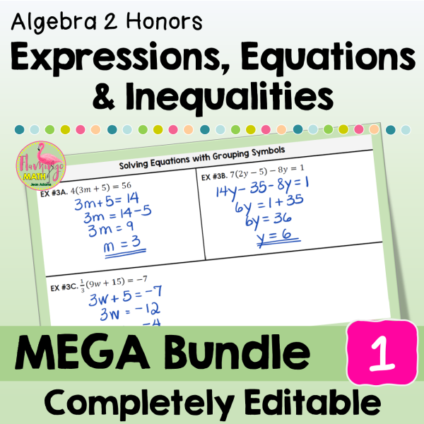 Algebra 2 Curriculum Big Bundle - Flamingo Math with Jean Adams