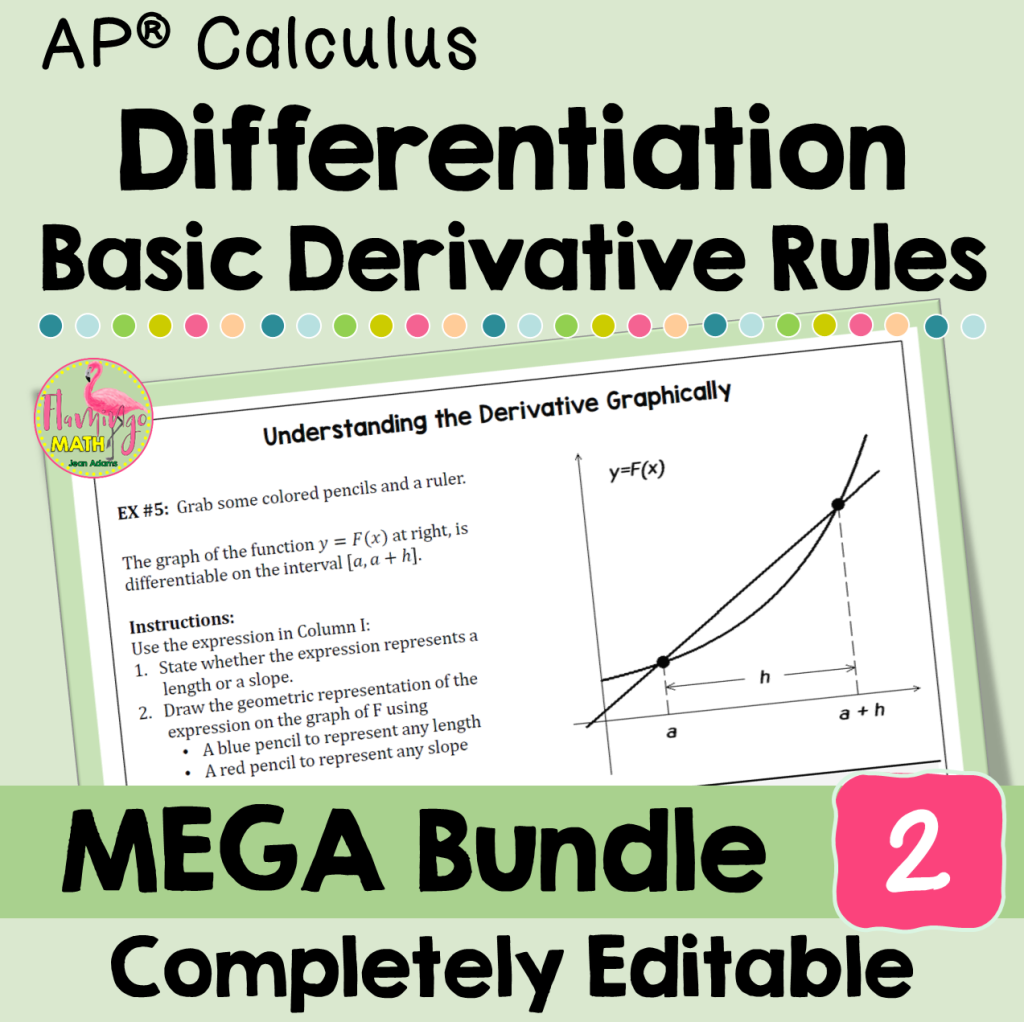 Differentiation-Basic Derivative Rules Mega Bundle - Flamingo Math with ...