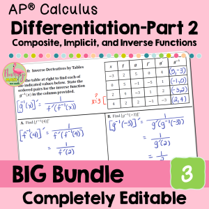 Differentiation-Part 2 Big Bundle - Flamingo Math with Jean Adams