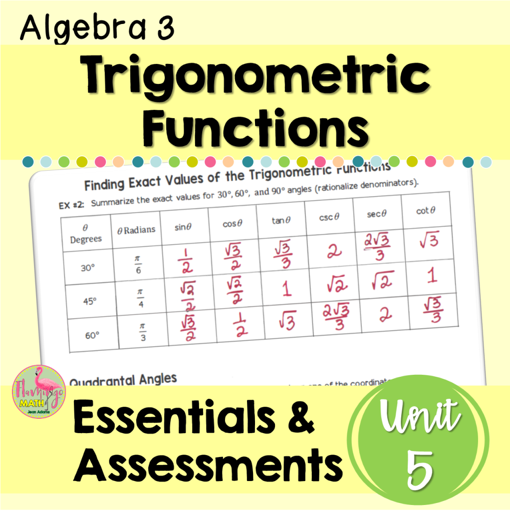 Trigonometric Functions (Algebra 3) - Flamingo Math with Jean Adams