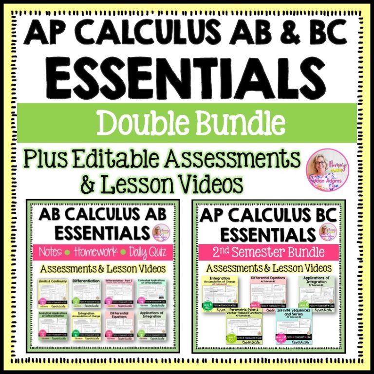 AP Calculus AB & BC Essentials Assessments Double Bundle - Flamingo ...