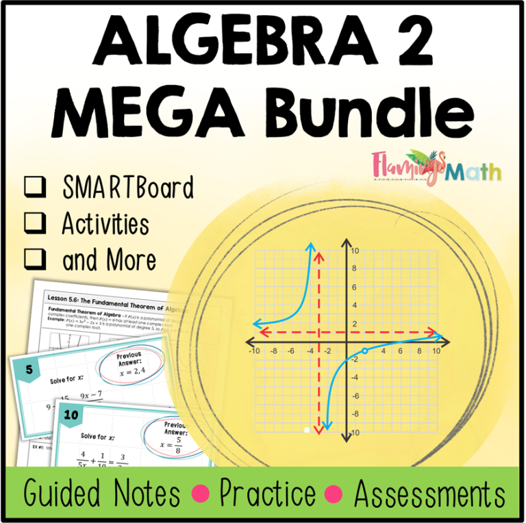 Algebra 2 Curriculum Mega Bundle - Flamingo Math with Jean Adams