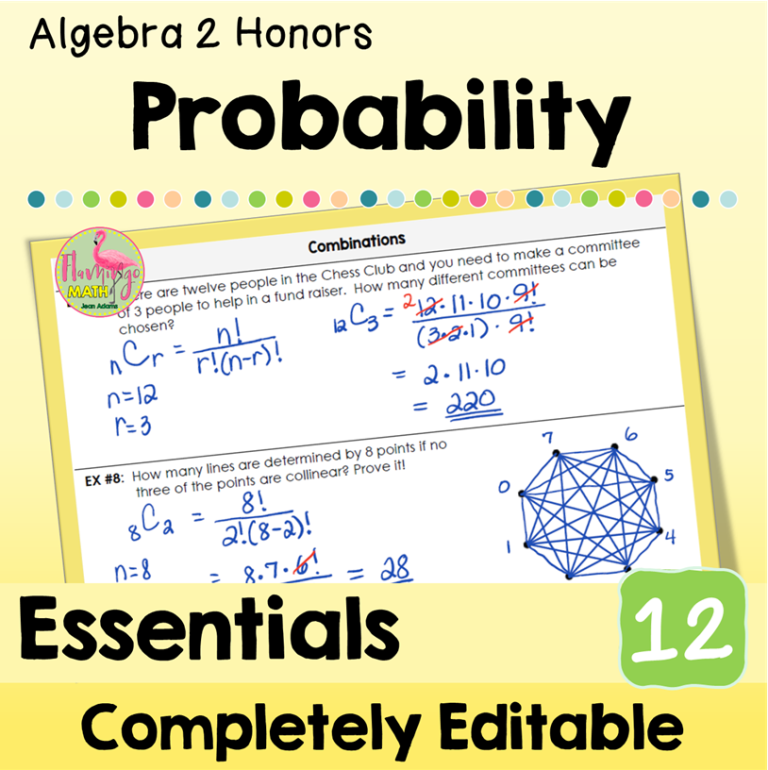 Probability Unit Essentials Bundle (Algebra 2) - Flamingo Math with ...