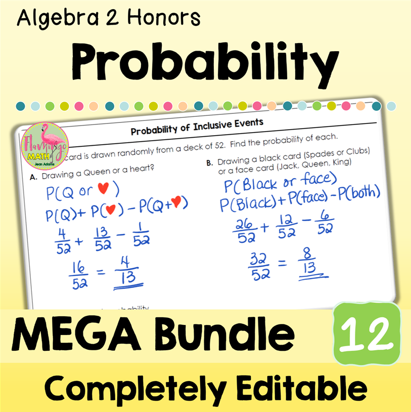Probability MEGA Bundle (Algebra 2) - Flamingo Math with Jean Adams