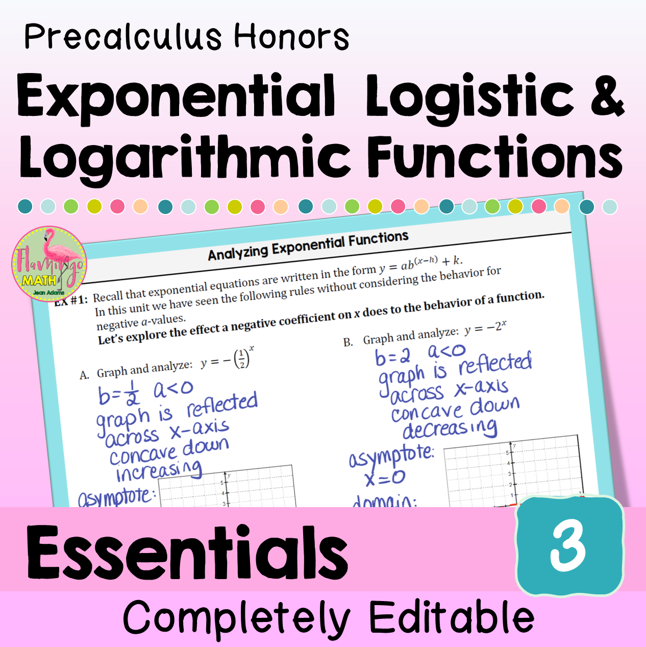 Exponential Logistic & Logarithmic Essentials Bundle (Precalculus ...