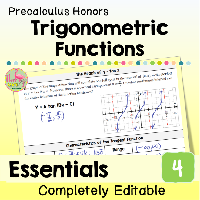 Trigonometric Functions Essentials Bundle (Precalcuus) - Flamingo Math ...