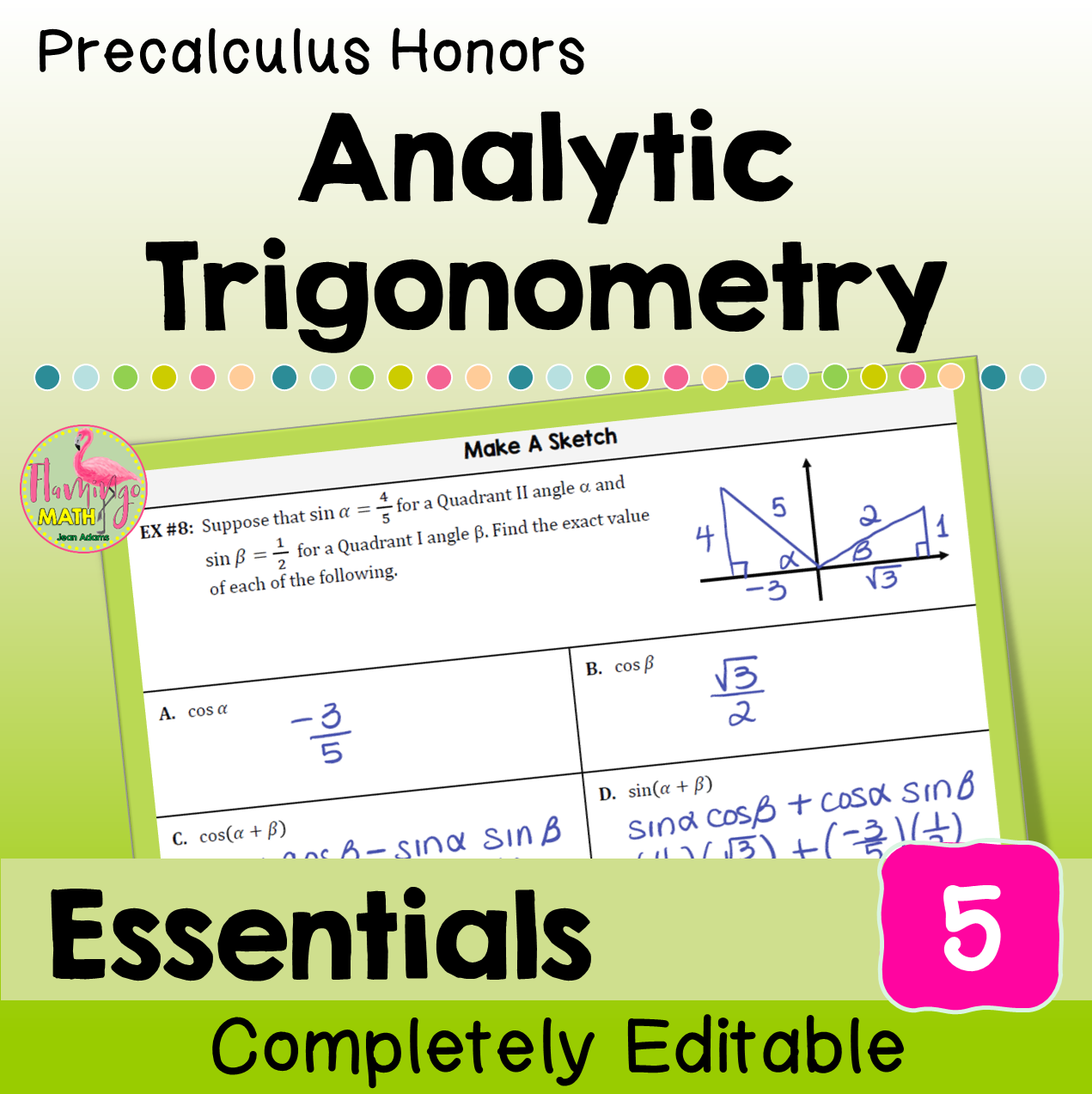 Analytic Trigonometry Essentials Bundle (Precalculus) - Flamingo Math ...