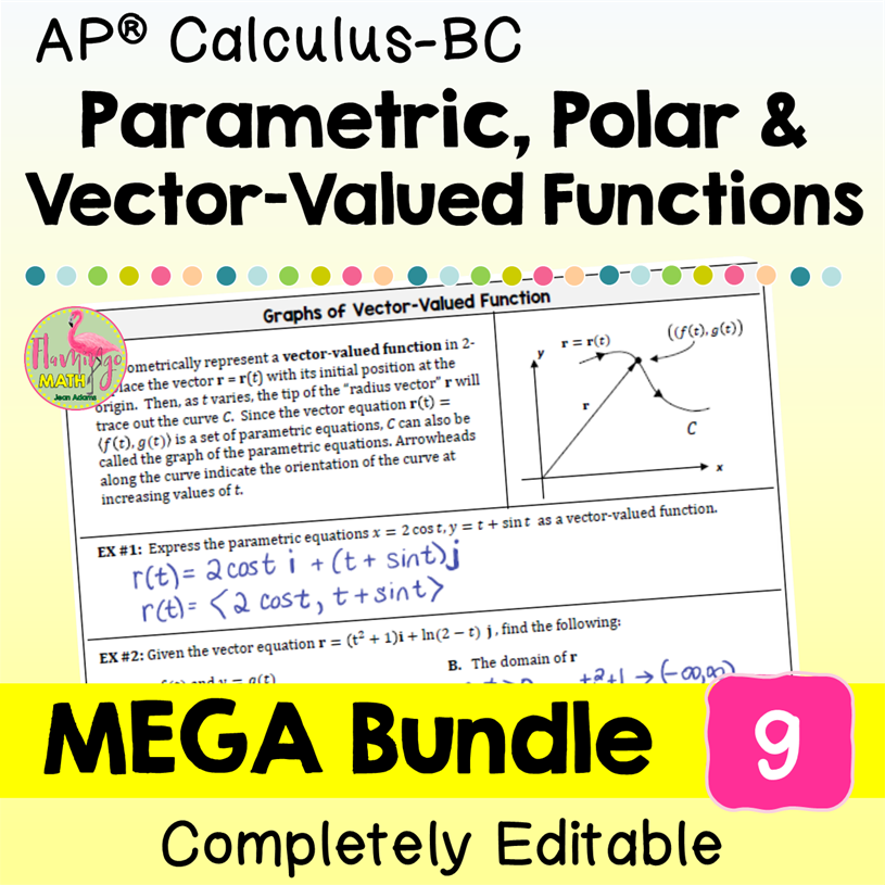 Parametric Polar Vector-Valued Functions MEGA Bundle (AP Calculus BC ...