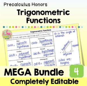 Trigonometric Functions MEGA Bundle (Precalculus) - Flamingo Math with ...