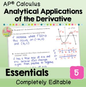 Analytic Applications of Differentiation Essentials Bundle (AP Calculus ...