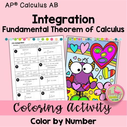 Integration Fundamental Theorem of Calculus Color by Number - Flamingo ...