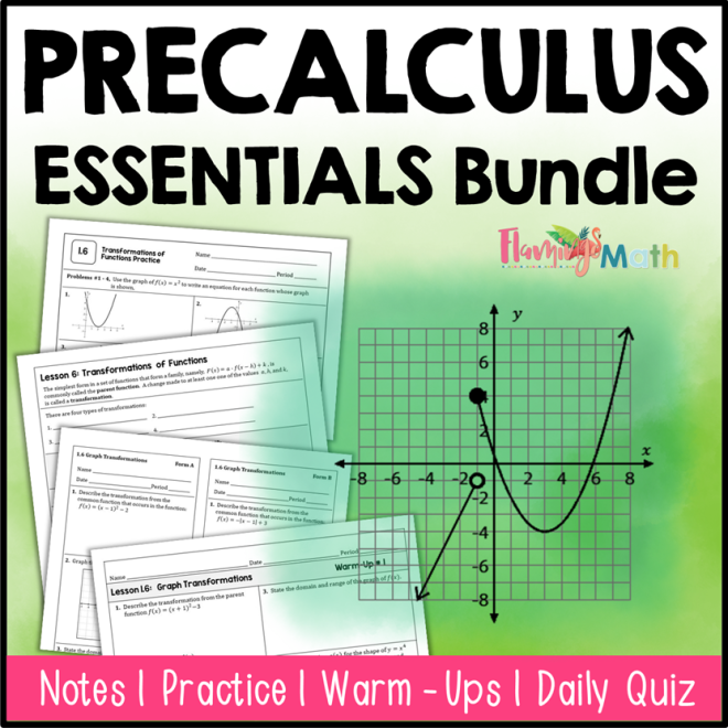Precalculus Curriculum Essentials Bundle - Flamingo Math with Jean Adams