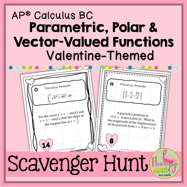 Parametric Polar and Vector Scavenger Hunt Cards AP Calculus BC ...