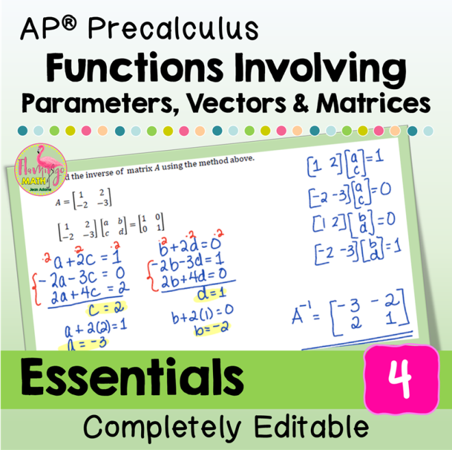 Parameters, Vectors and Matrices Essentials Bundle (AP Precalculus ...